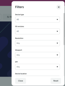 Mobitru : Filters